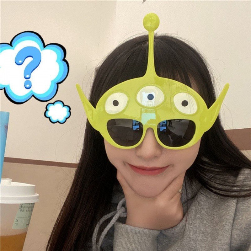 Jual Kacamata Desain Kartun Alien Warna Hijau Halloween Party | Shopee ...