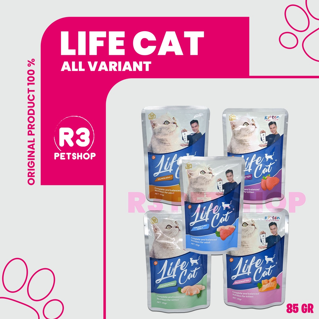 Jual Makanan kucing basah Life Cat Pouch All Variant 85gr - Life Cat ...