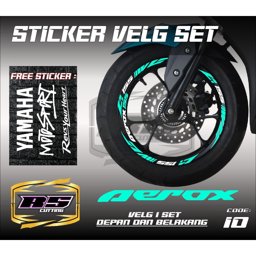Jual Cutting Sticker Velg AEROX- Aksesoris Motor Stiker Lis Velg YAMAHA ...