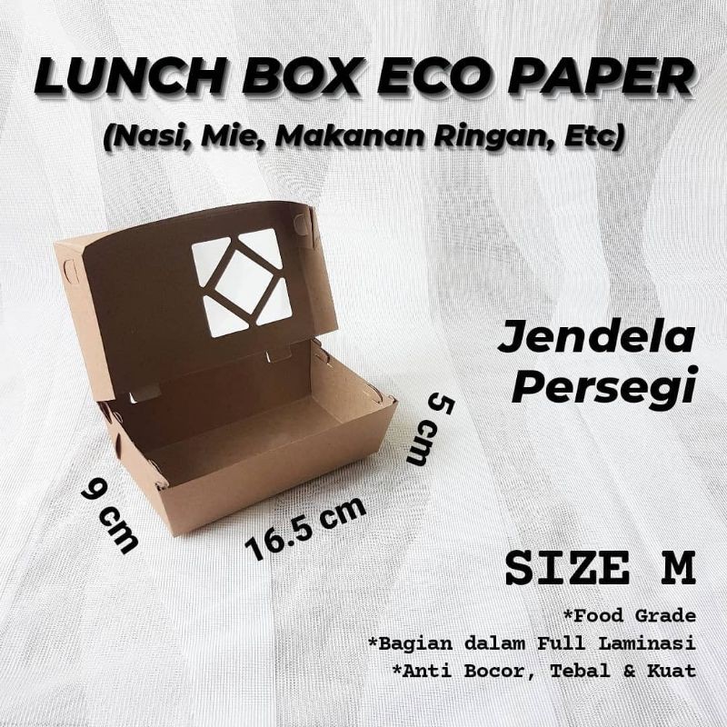 Jual (100 PCS) Lunch Box Paper Size M / Kotak Take Away / Kotak Makan ...