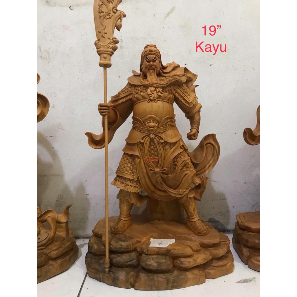 Jual Dewa kwankong kwan kong guan yu kayu berdiri 19 inch | Shopee ...