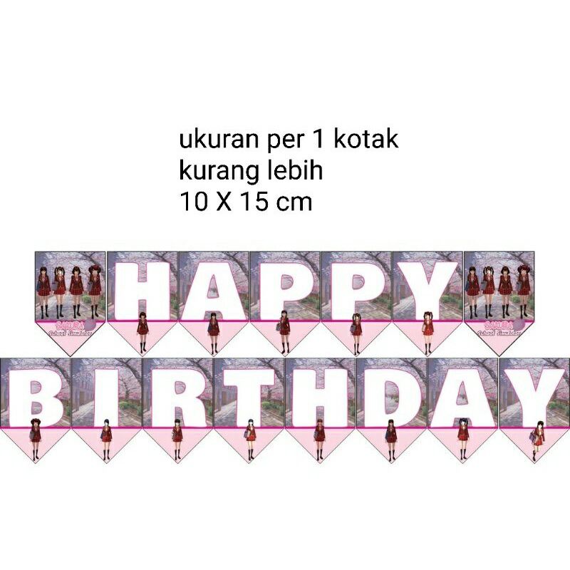 Jual banner flag bunting flag garland flag ulang tahun happy birthday ...