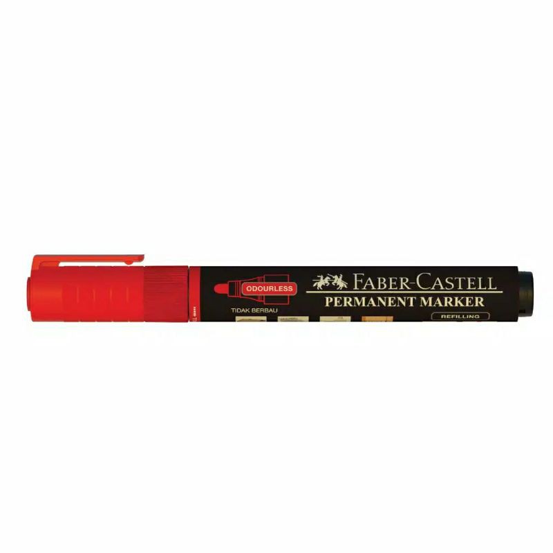 Jual Spidol Permanent Faber-Castell Red Ink | Shopee Indonesia