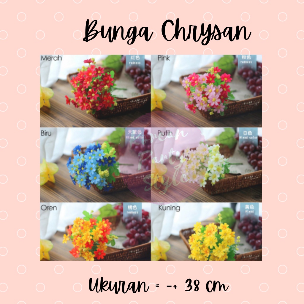 Jual KOREAN ECER CHRYSAN FLOWER BUNGA KRISAN 20 KUNTUM BUNGA PLASTIK ...