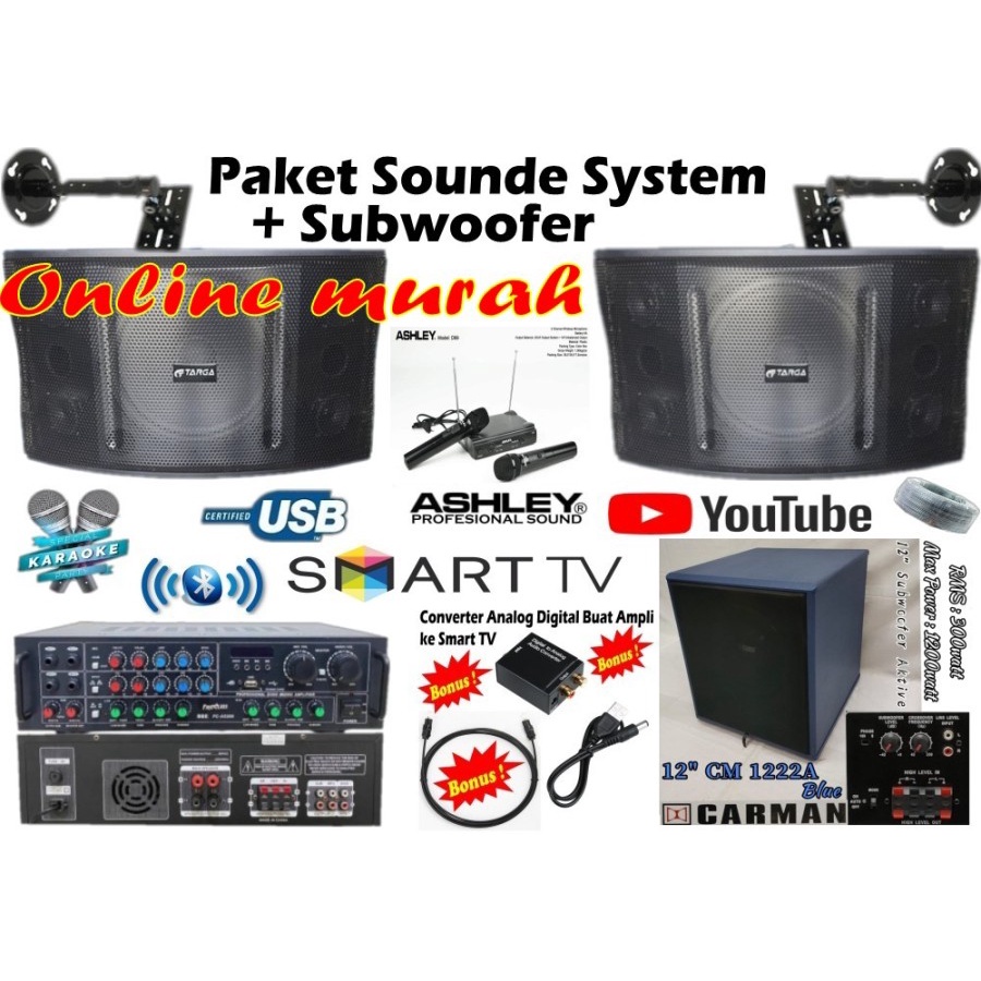 Jual paket sound system targa m550 targa 12 inch dan subwoofer original ...