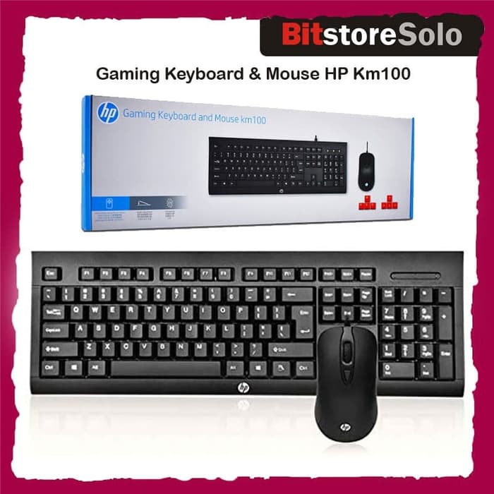 Jual Keyboard Mouse USB HP KM-100 Original | Shopee Indonesia