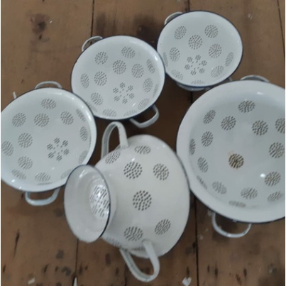 Jual tempat nasi enamel putih set susun 5 | Shopee Indonesia