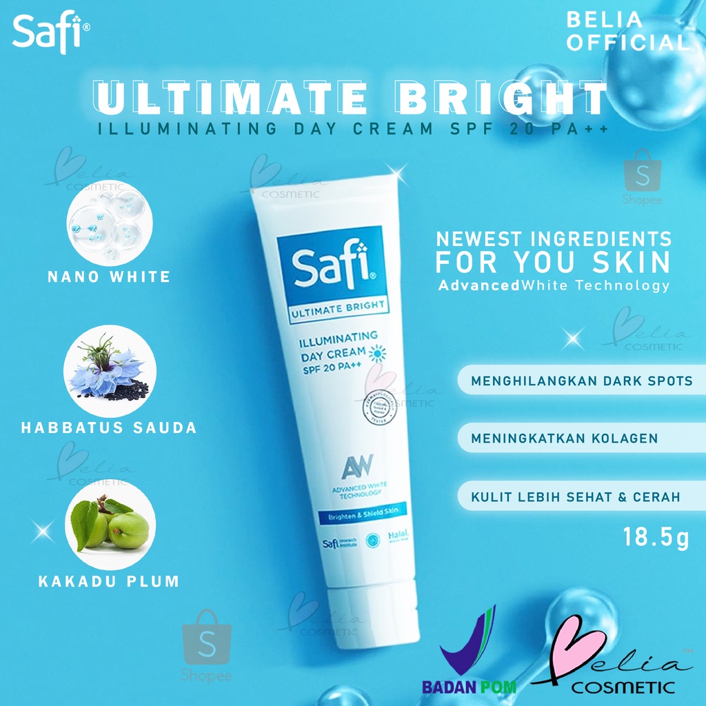 Jual BELIA SAFI Ultimate Bright Illuminating Day Cream SPF 20 PA++ | Moisturizer | Pelembab ...