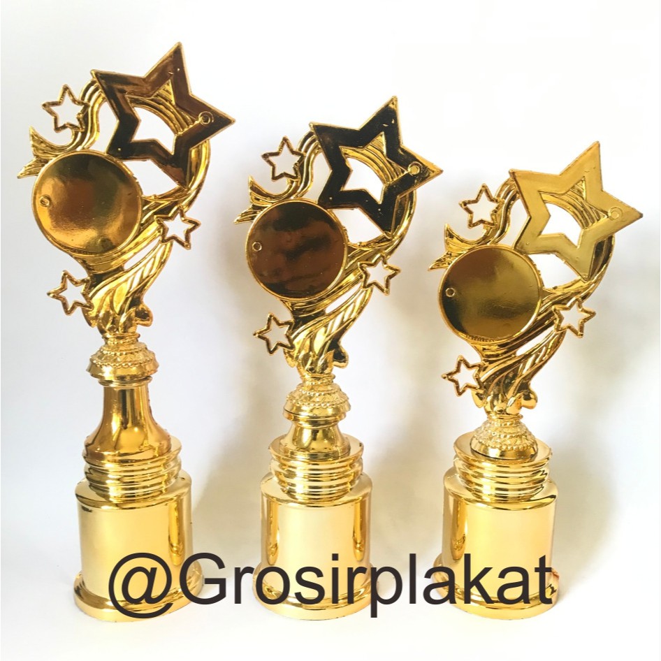 Jual Piala Bintang Emas 1 Set Piala Emas Tatakan Emas | Shopee Indonesia
