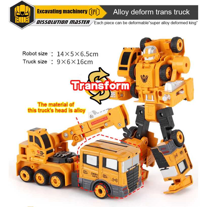 Jual Mainan Anak Kendaraan Transformer Crane Excavating Machine ...