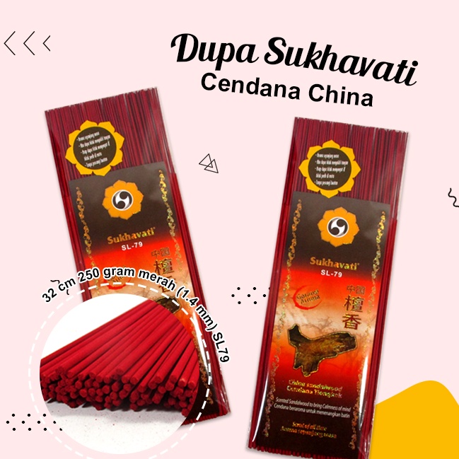 Jual Dupa / Hio Wangi Alami Cendana China Sukhavati Stick Merah 32cm ...