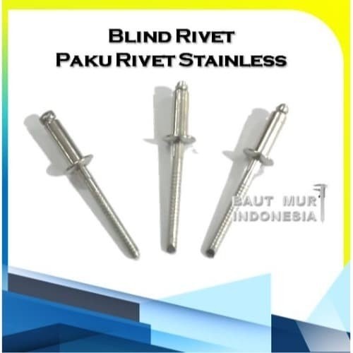 Jual BLIND RIVET - PAKU RIVET SS304 3/16" X 1/2" (4,8MM X 12MM ...