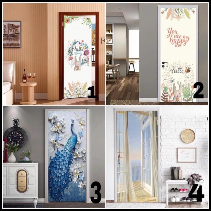 Jual Wall Stiker Pintu Custom 3D Wallpaper 3D Door Sticker Burung Paris ...