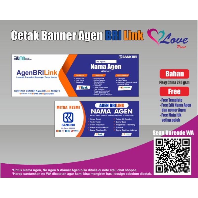 Jual Cetak Spanduk Banner Agen BRILink | Shopee Indonesia