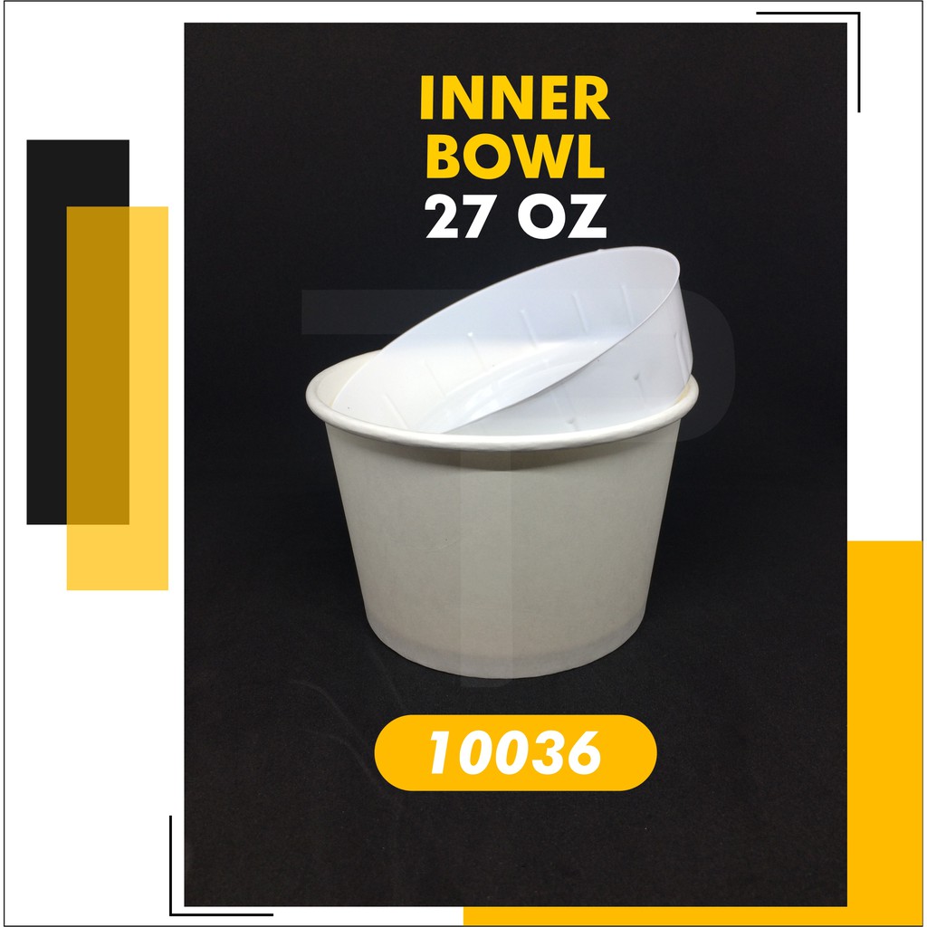 Jual Inner Tray Paper Bowl 27 Oz 800ml isi @50pcs / Tray Mangkuk Kertas ...