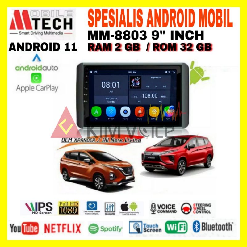 Jual Head Unit Android Mtech 9 inch OEM Mitshubisi Expander 2017-2021 New Livina Soket Plug ...