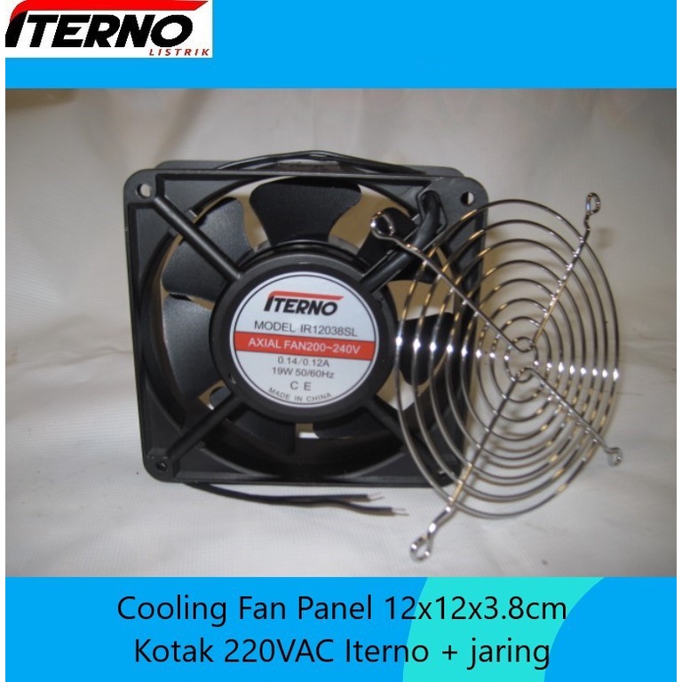 Jual Cooling Fan Panel 12x12x3.8cm 4in Kotak 220VAC Iterno + Jaring ...