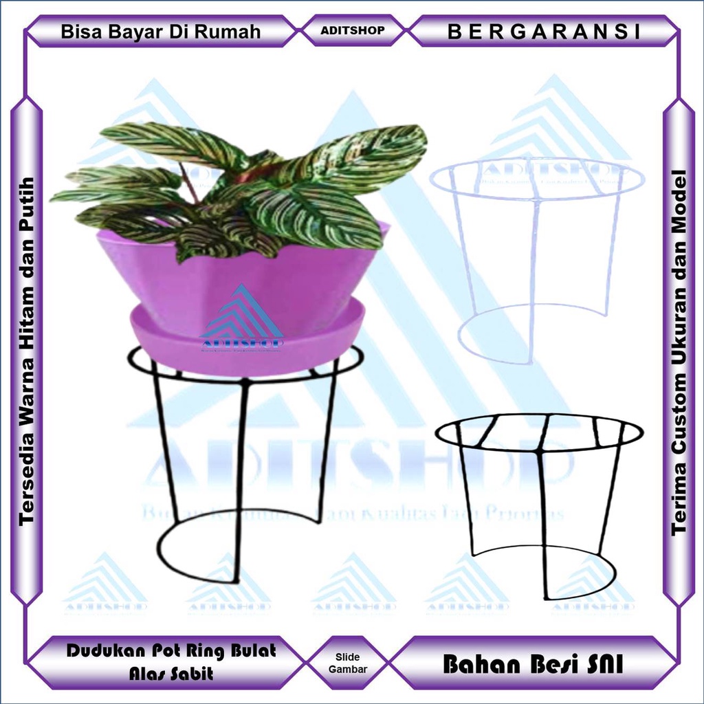 Jual Dudukan Pot Dari Besi Ring Bundar Alas Sabit Kaki Lurus | ADITSHOP ...
