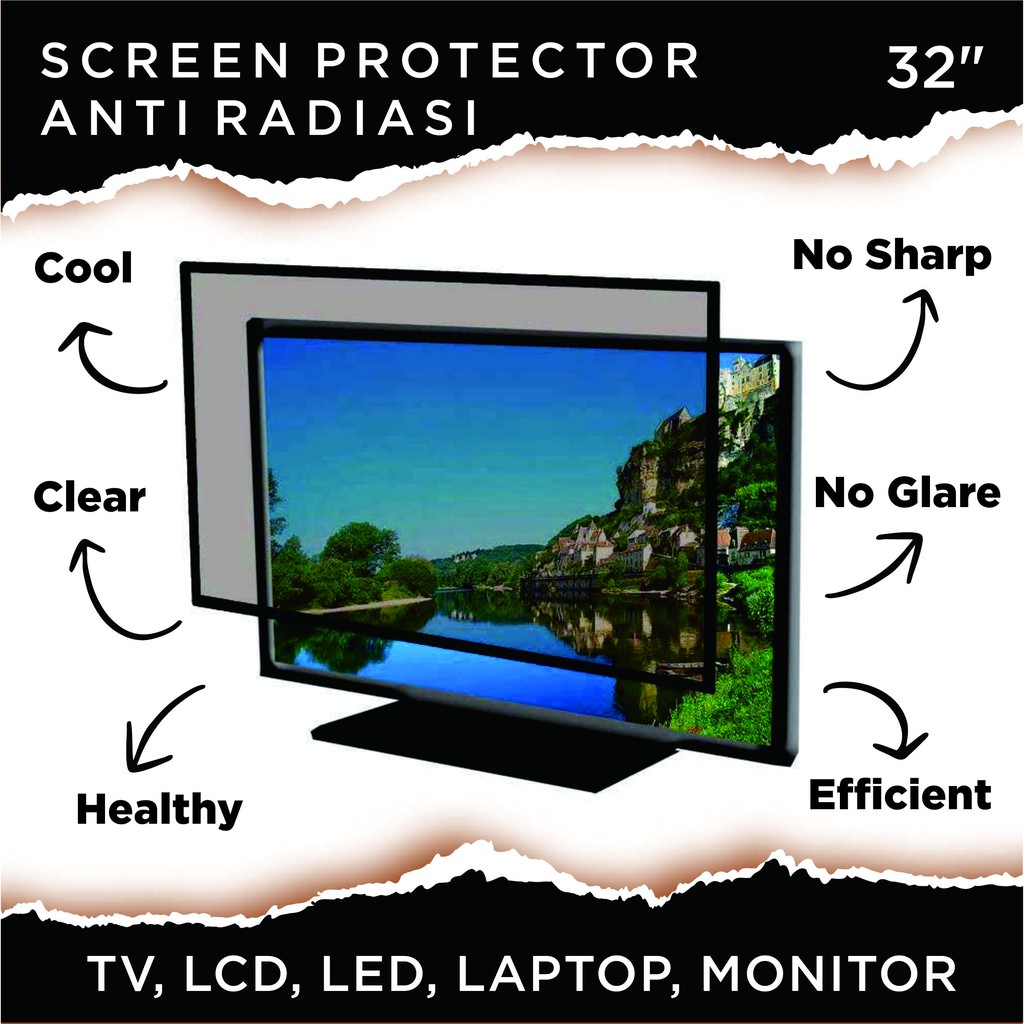Jual 32" Promo screen protector anti gores kacamata anti radiasi layar ...