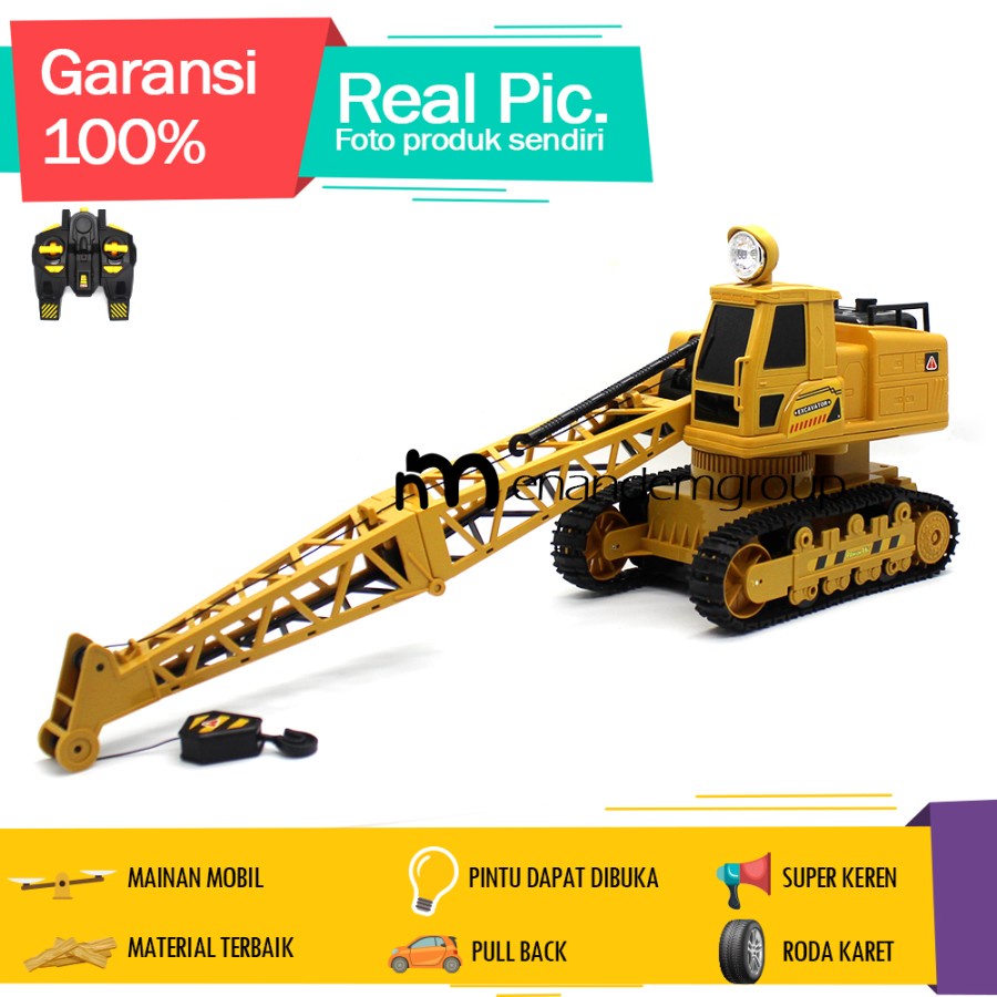Jual Mainan Mobil Remot Kontrol RC Beko Crane Excavator Lampu LED Cas ...