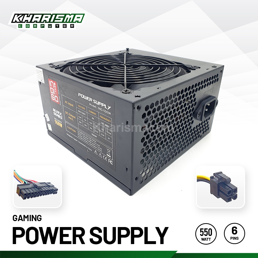 Jual PSU INDIGO 550 WATT 6 PIN / POWER SUPPLY UNIT INDIGO 550 WATT 6PIN ...