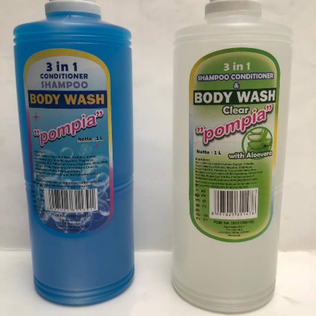 Jual Pompia 3 in1 BodyWash, Shampoo & Conditioner Botol 1 Ltr | Shopee ...