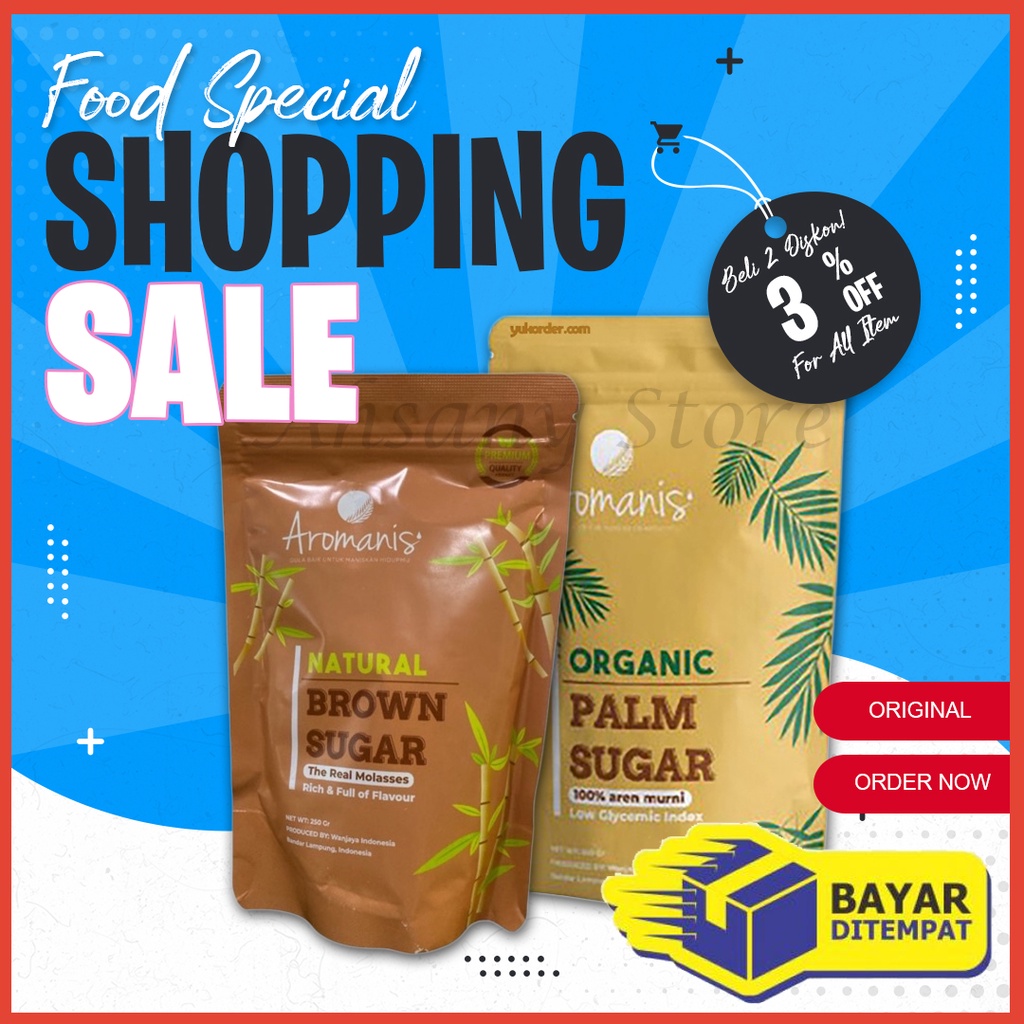 Jual Palm Brown Sugar Bubuk Aromanis | Shopee Indonesia