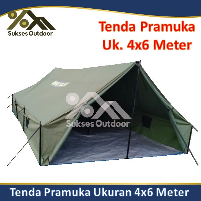Jual Tenda pramuka Ukuran 4x6 | Kapasitas 15-17 Orang | Bahan D300 ...