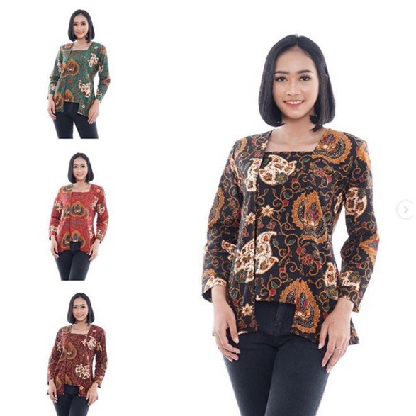 Jual atasan batik wanita model kutubaru 01 | Shopee Indonesia