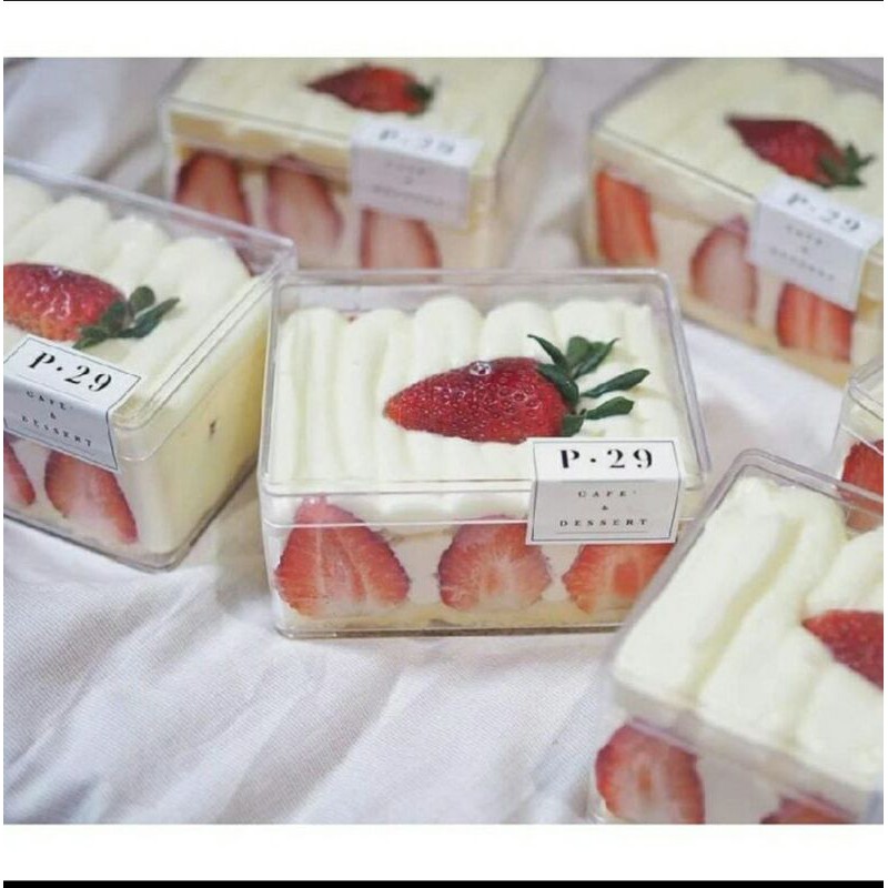 Jual Toples Bening Plastik Kotak Makanan Kue 250gr isi 12 pcs | Shopee ...