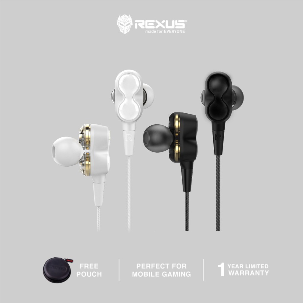 Jual Rexus Earphone Gaming EP3 Dual Driver With Mic | Shopee Indonesia