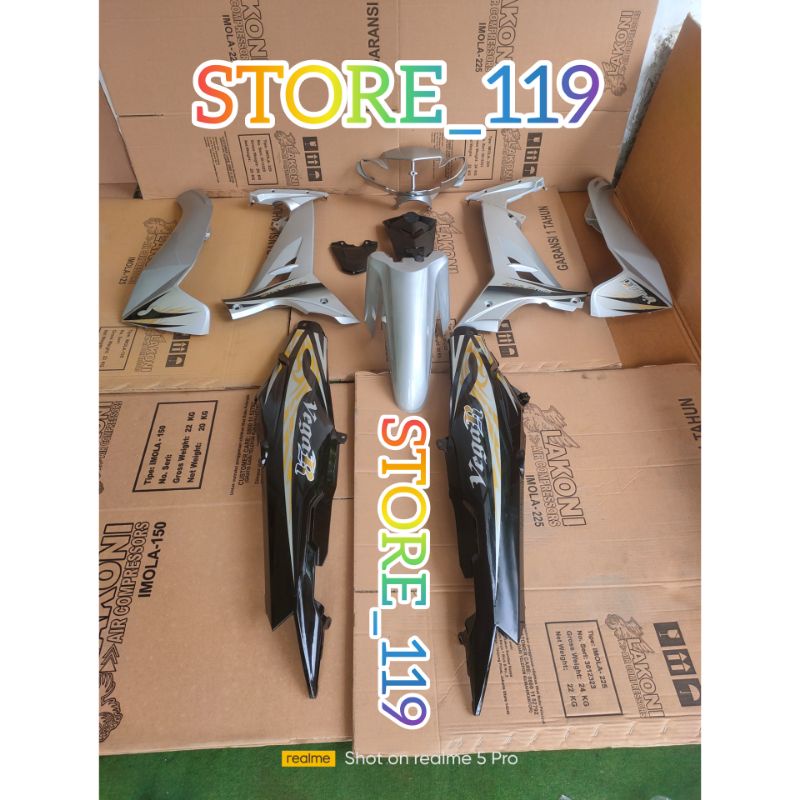 Jual FULL BODY HALUS VEGA R NEW SILVER HITAM PLUS STRIPING | Shopee ...