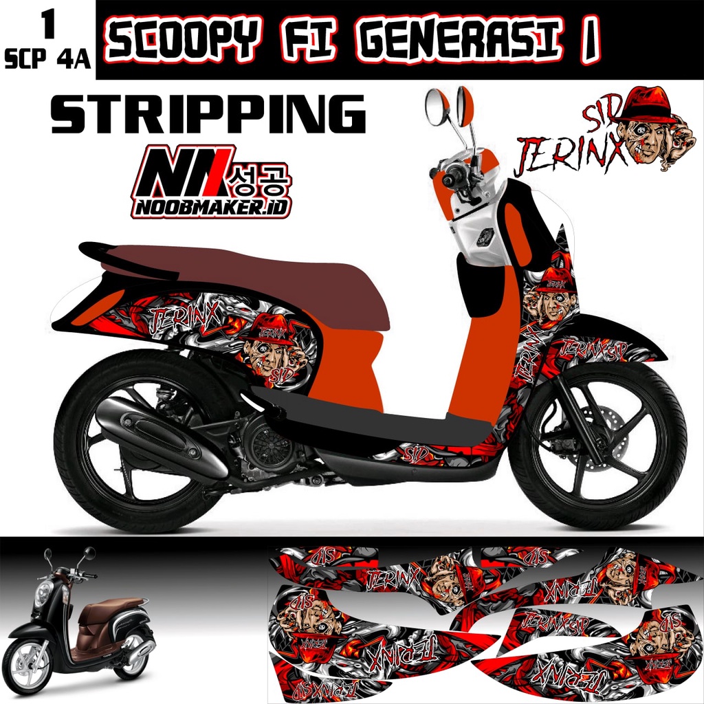 Jual SCP 4A DECAL STICKER SCOOPY FI 2013 2014 2015 2016 JERINX SID ...