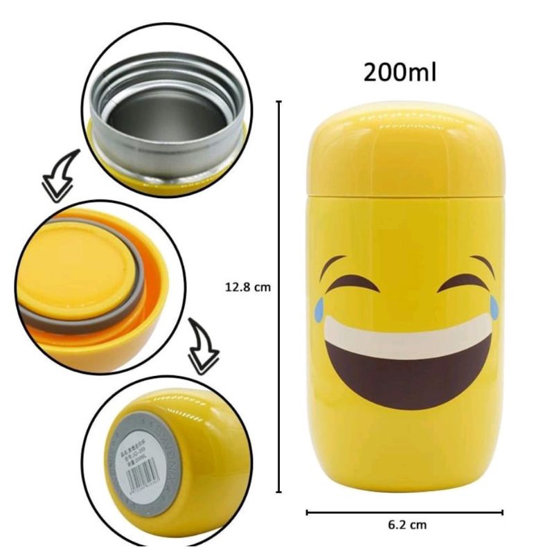 Jual Botol termos Air Panas Dan Dingin Lucu Emoji 200m | Shopee Indonesia