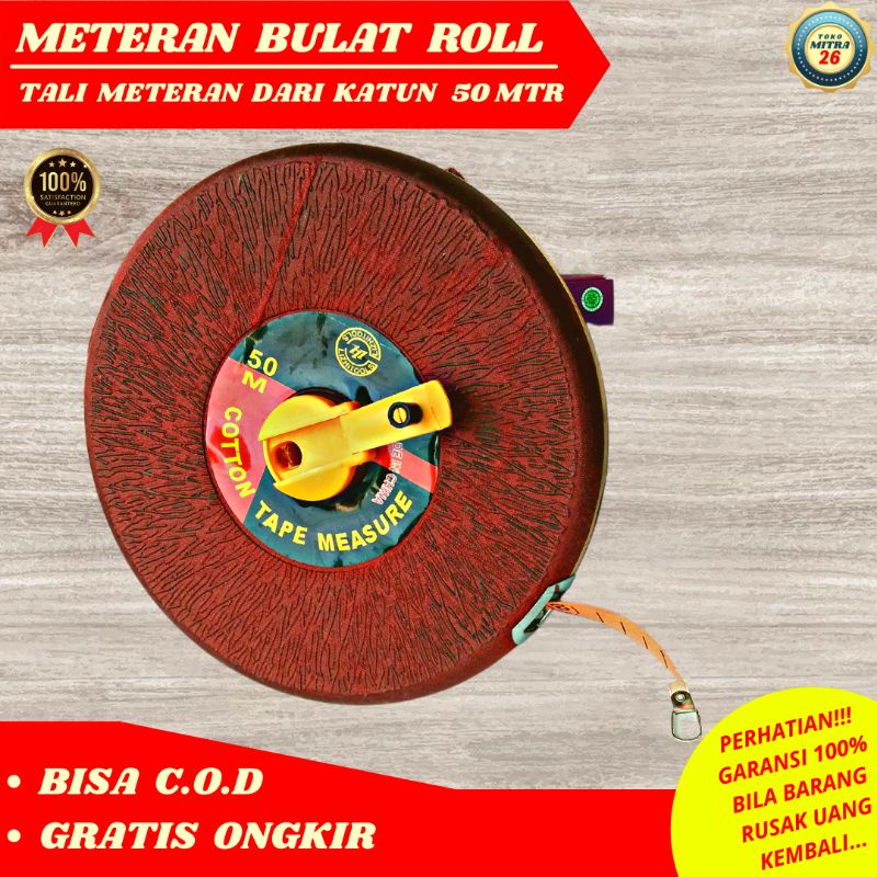 Jual Meteran Bulat 50 M / Meteran Roll 50 M | Meteran Tanah 50 M ...