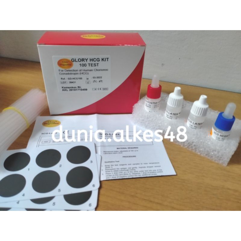 Jual Reagen HCG Latex Kit 100 Test Glory Diagnostics | Shopee Indonesia