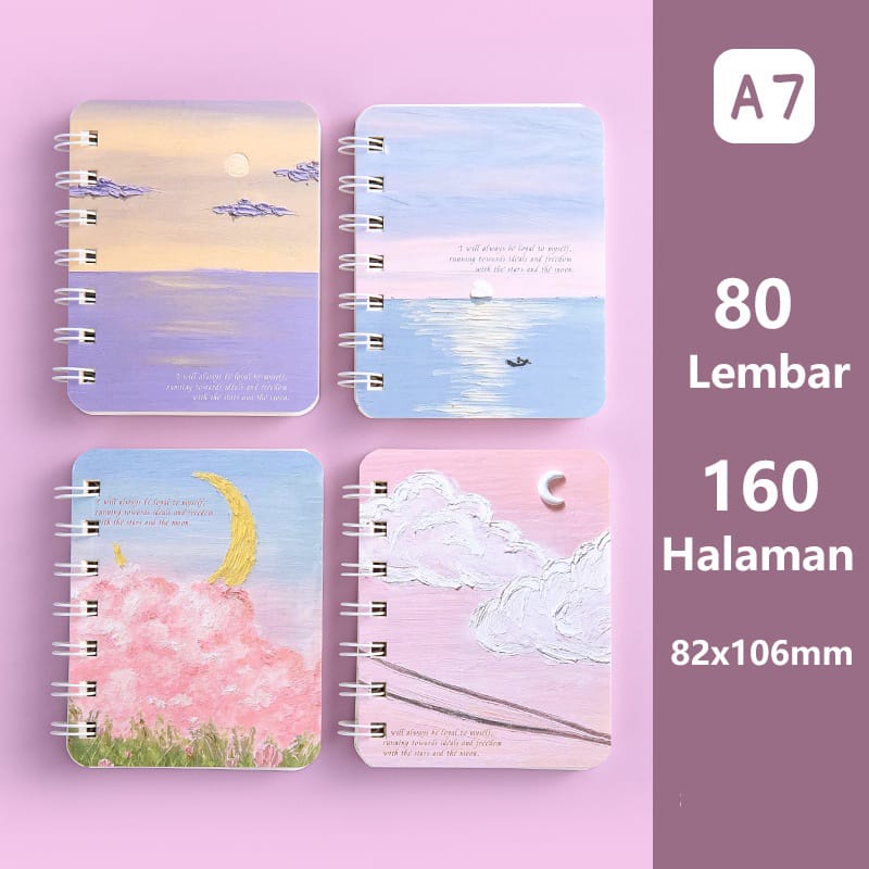 Jual MINI NOTEBOOK SPIRAL BUKU TULIS CATATAN KECIL BERGARIS MOTIF ...