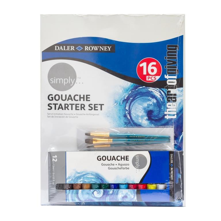Jual Daler Rowney Simply Gouache Starter Set 16pcs | Shopee Indonesia
