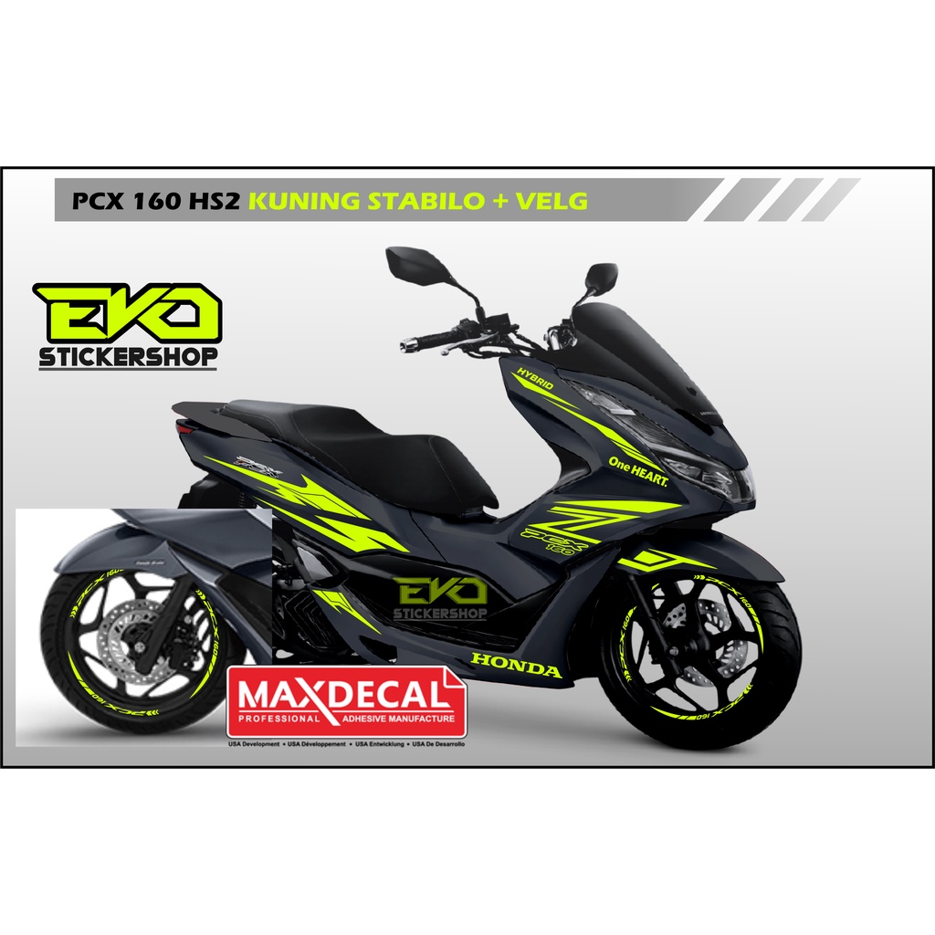 Jual Sticker PCX 160 HITAM Cutting Stiker New Pcx STABILO KODE H ...
