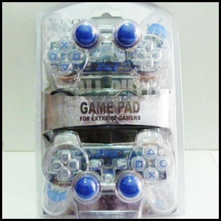 Jual Stik Ps/Pc Joystick Pc Gamepad/Game Pad Double Transparan Lampu ...