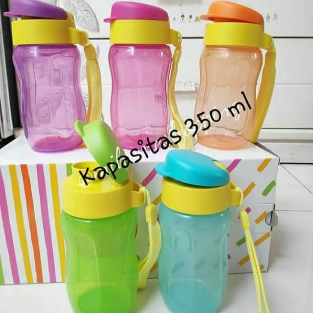 Jual Tupperware botol flip + tali 350ml | Shopee Indonesia