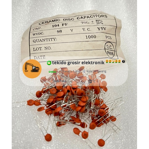 Jual Kapasitor Capacitor 104 pf 1004pf Pico farad ceramic 50v | Shopee ...