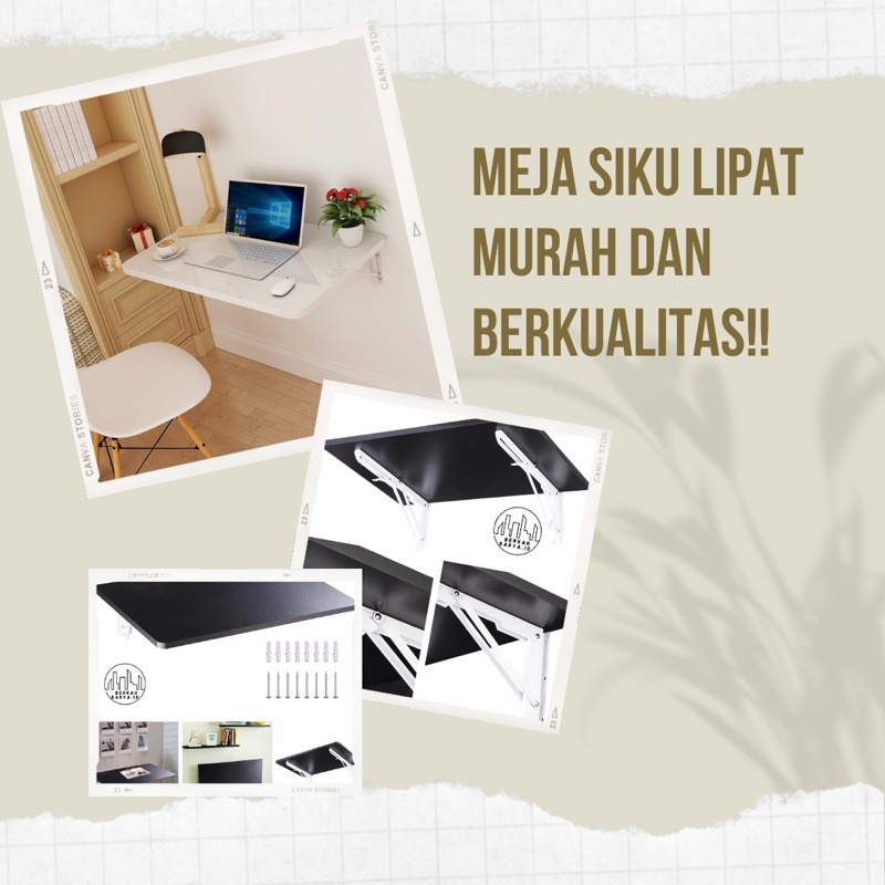 Jual MEJA SIKU LIPAT dinding meja ambalan tempel braket besi engsel ...
