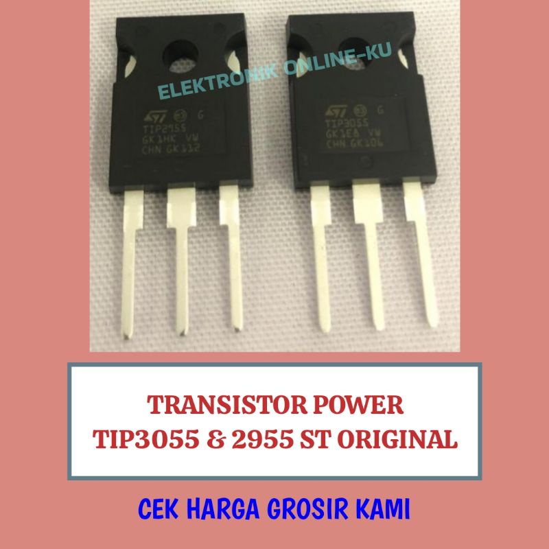Jual TRANSISTOR POWER TIP3055 & 2955 ST ORIGINAL | Shopee Indonesia
