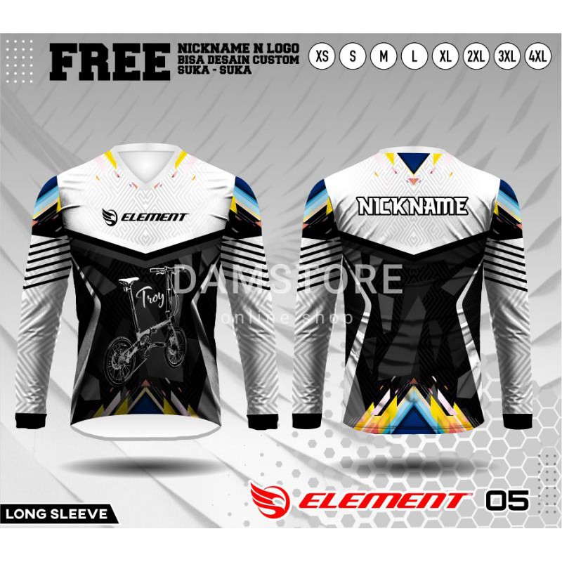 Jual Jersey sepeda lipat, folding bike, Seli, ELEMENT Dewasa Lengan ...