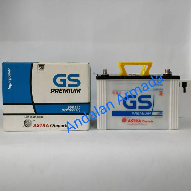 Jual Aki Astra Otoparts GS Premium 95D31R/NX120-7 (80Ah) + Air Aki Zuur | Shopee Indonesia