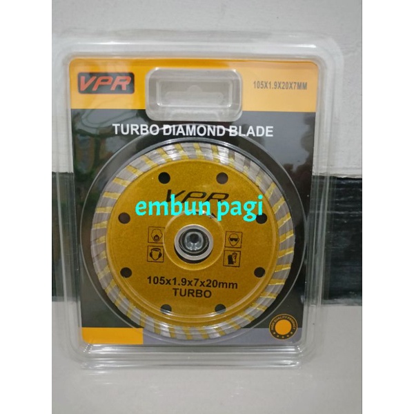 Jual diamond wheel turbo 4" vpr / pisau potong keramik turbo 4 inch vpr ...