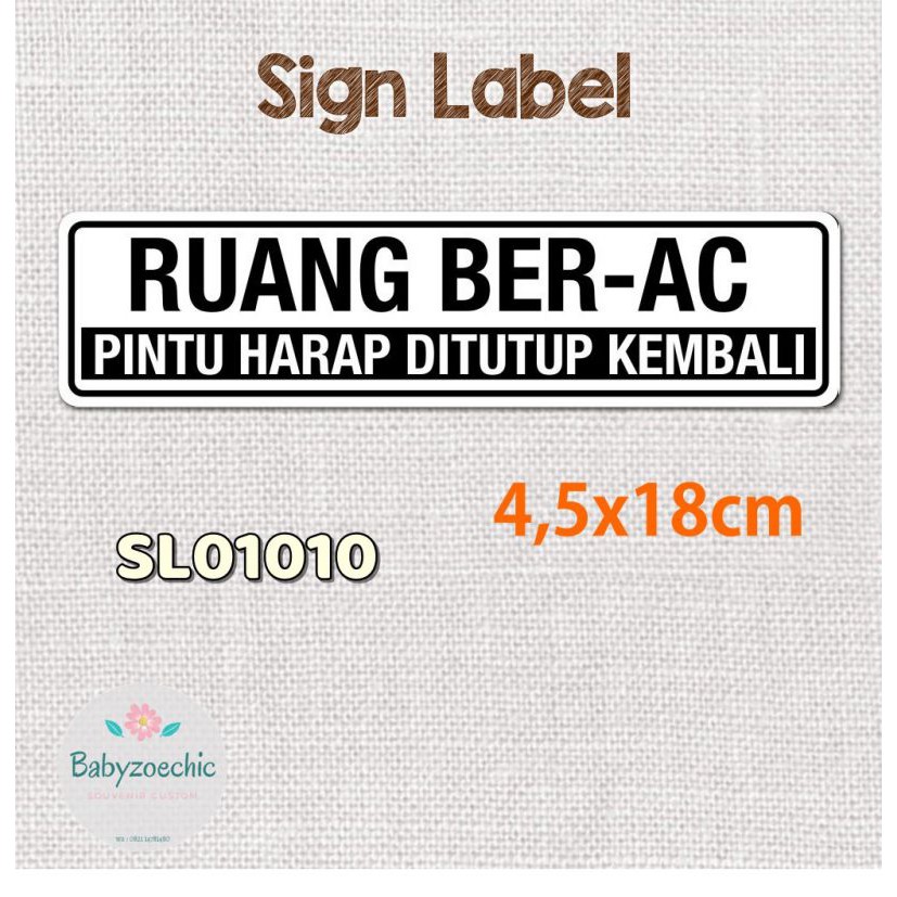 Jual Zoe Sign Label - RUANG BER AC - SL010010 | Shopee Indonesia