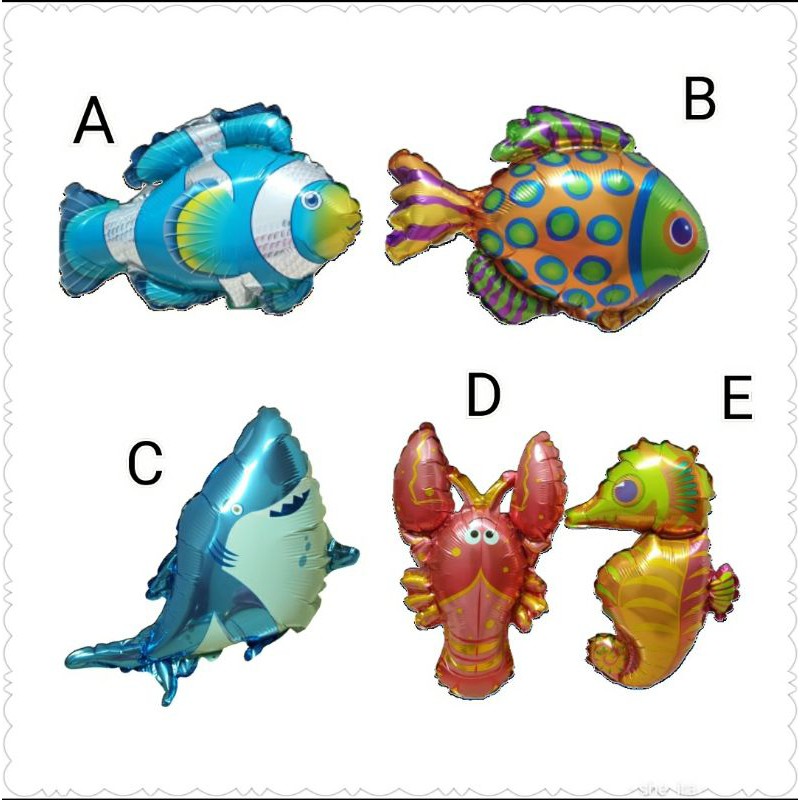 Jual Balon Mini Binatang Laut Sea Animals Baby Shark Seahorse Fish Ikan ...