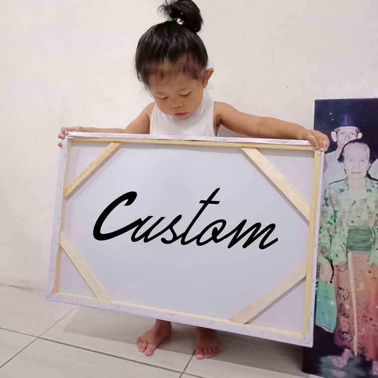 Jual lukisan printing yesus bingkai spanram bahan banner flex bukan ...